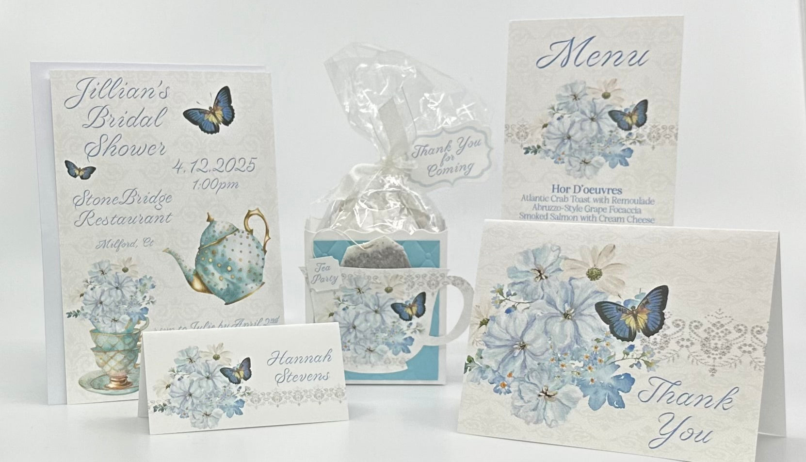 Bridal Shower Invitations Tea Party Favor Ensembles by The Paper Fascinator