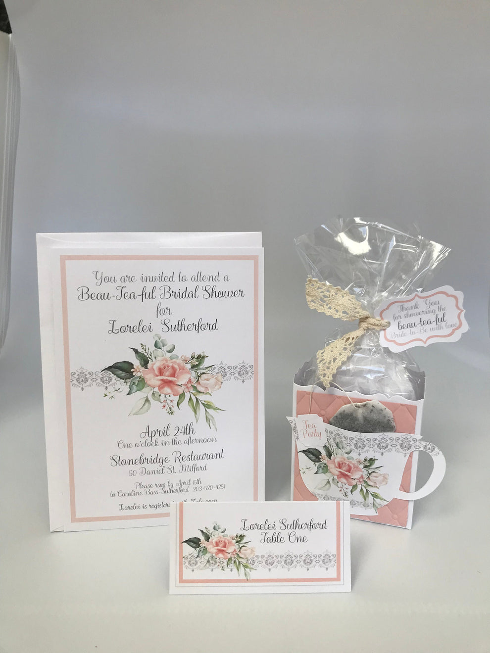 Beau-tea-ful Pink Rose Tea Party Favor Gift Box & Bag for Wedding Brid ...